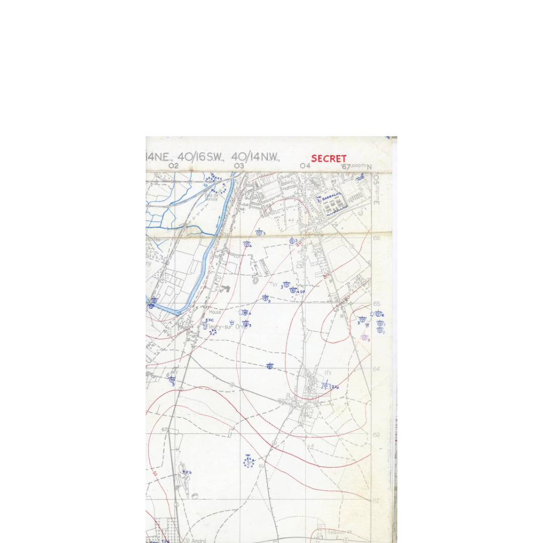 Reproduction D-Day Map - Hill 112 - The Keep Military Museum