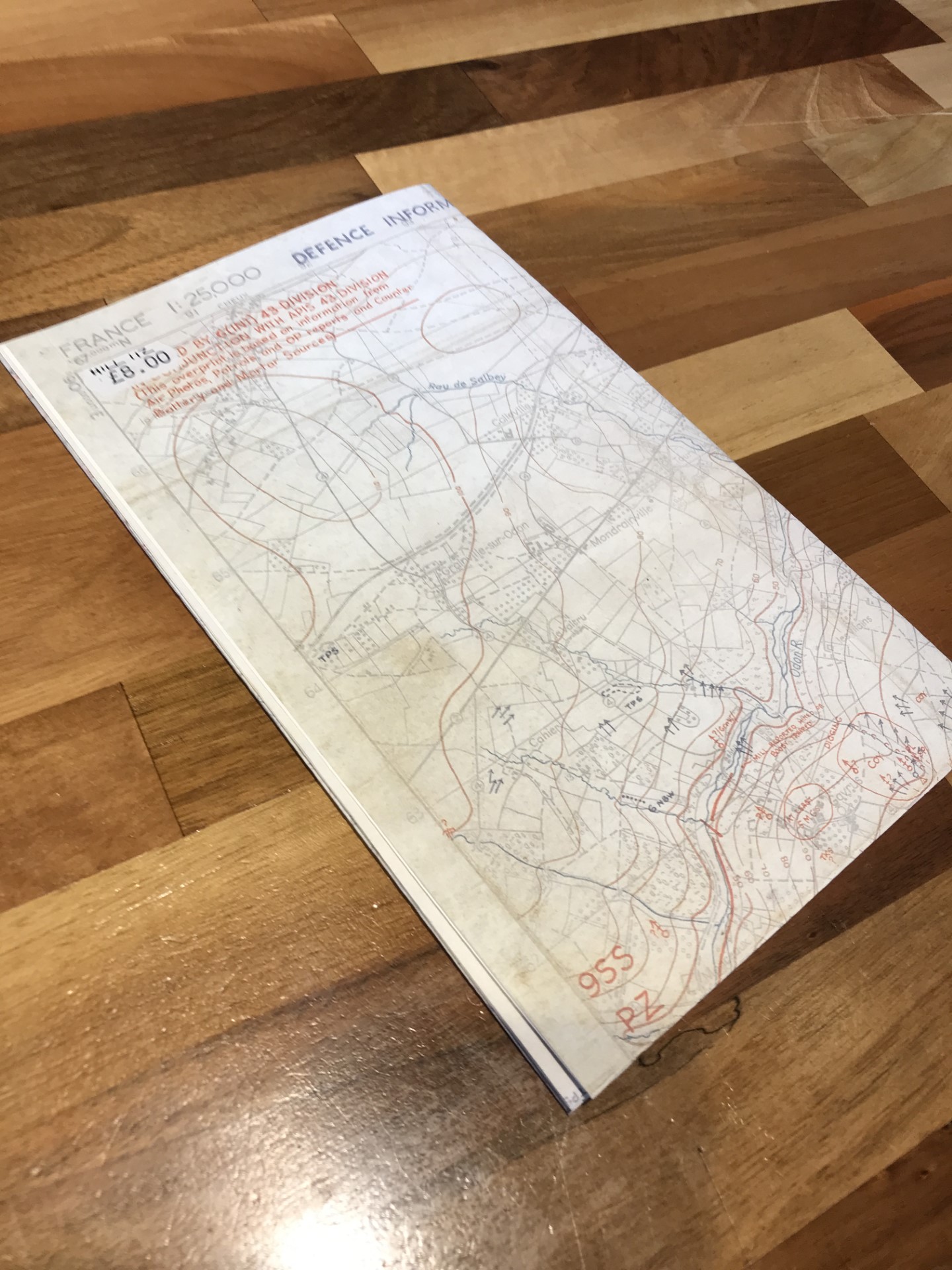 Reproduction D-Day Map - Hill 112 - The Keep Military Museum