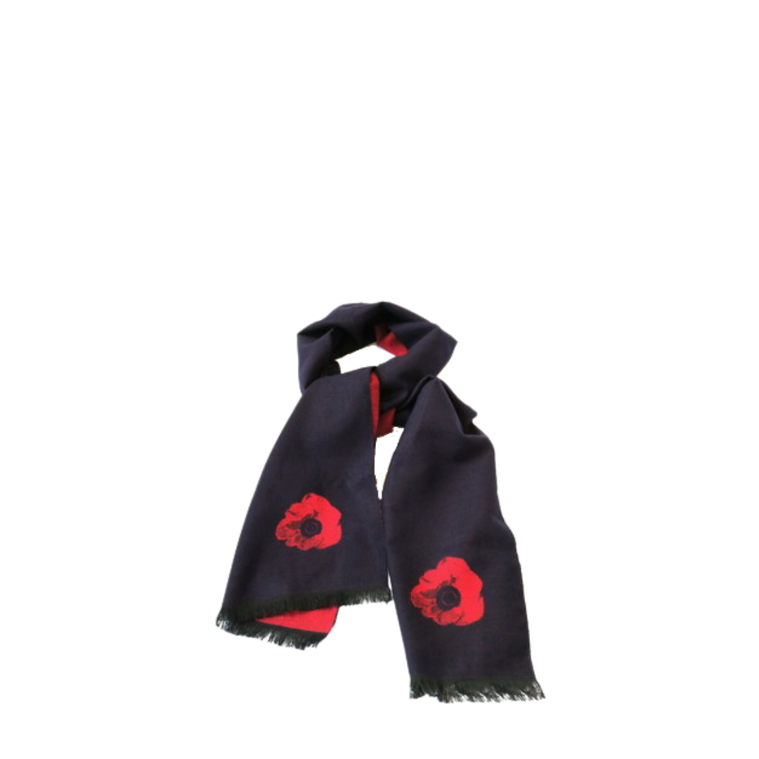 Scarf - Navy and Red Poppy - The Keep Military Museum
