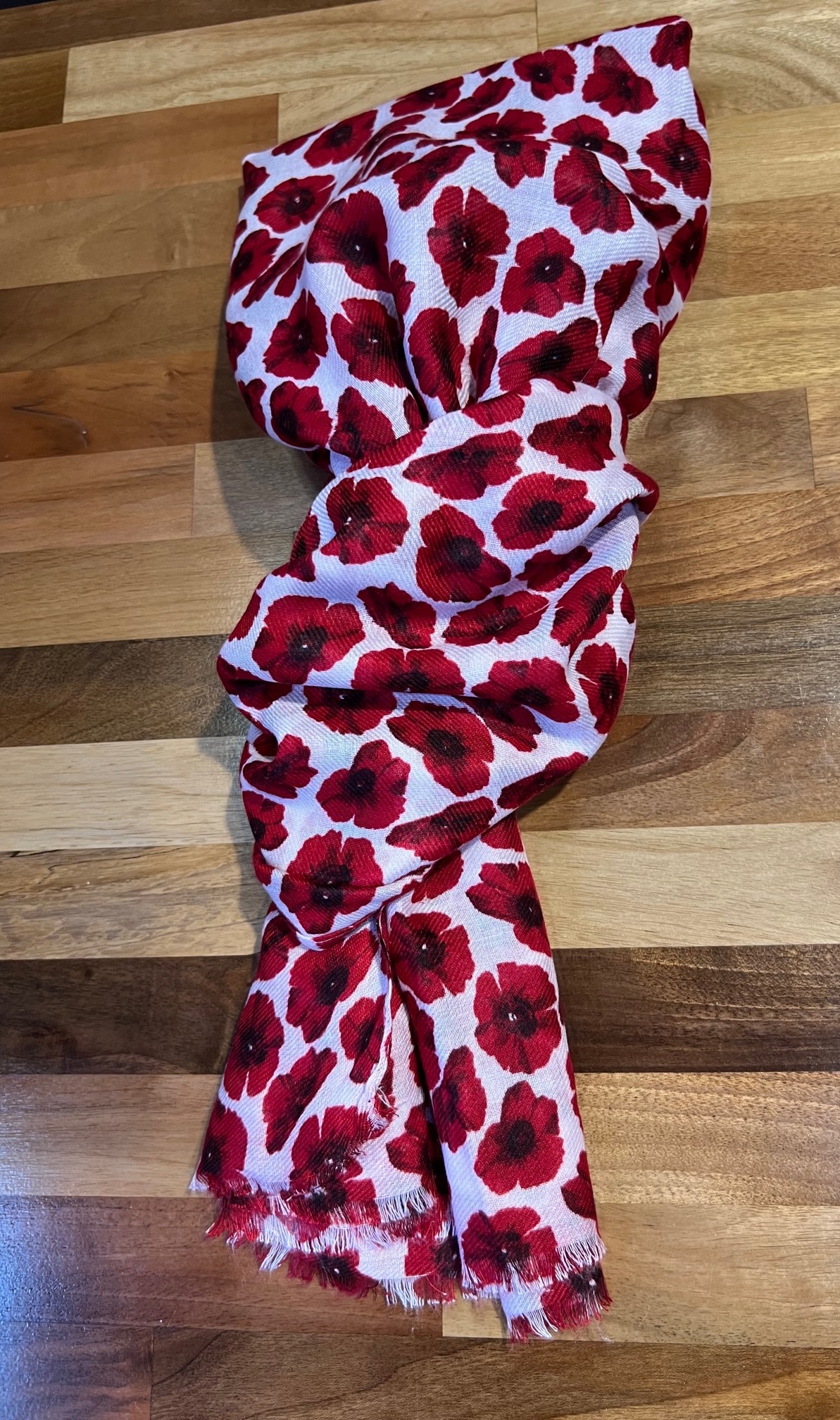 Scarf - Red and White Small Poppy - The Keep Military Museum