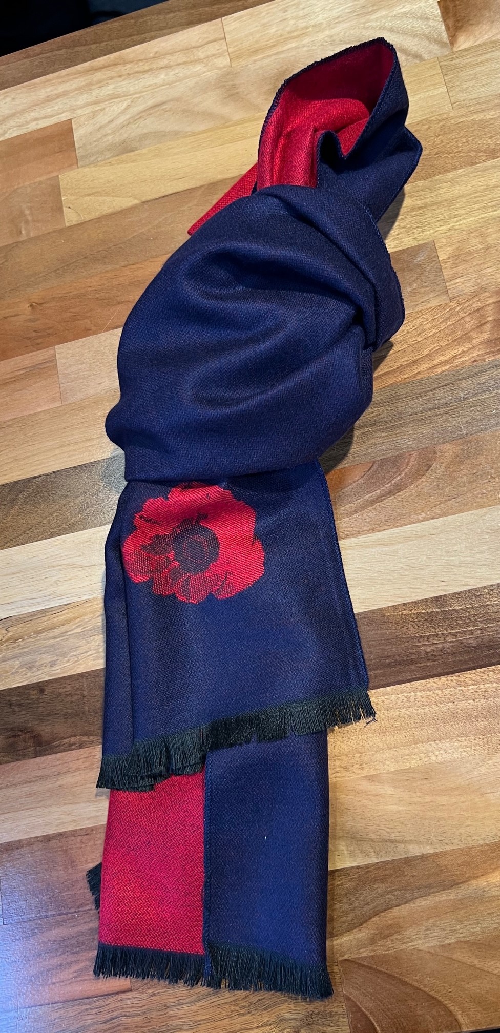 Scarf - Navy and Red Poppy - The Keep Military Museum